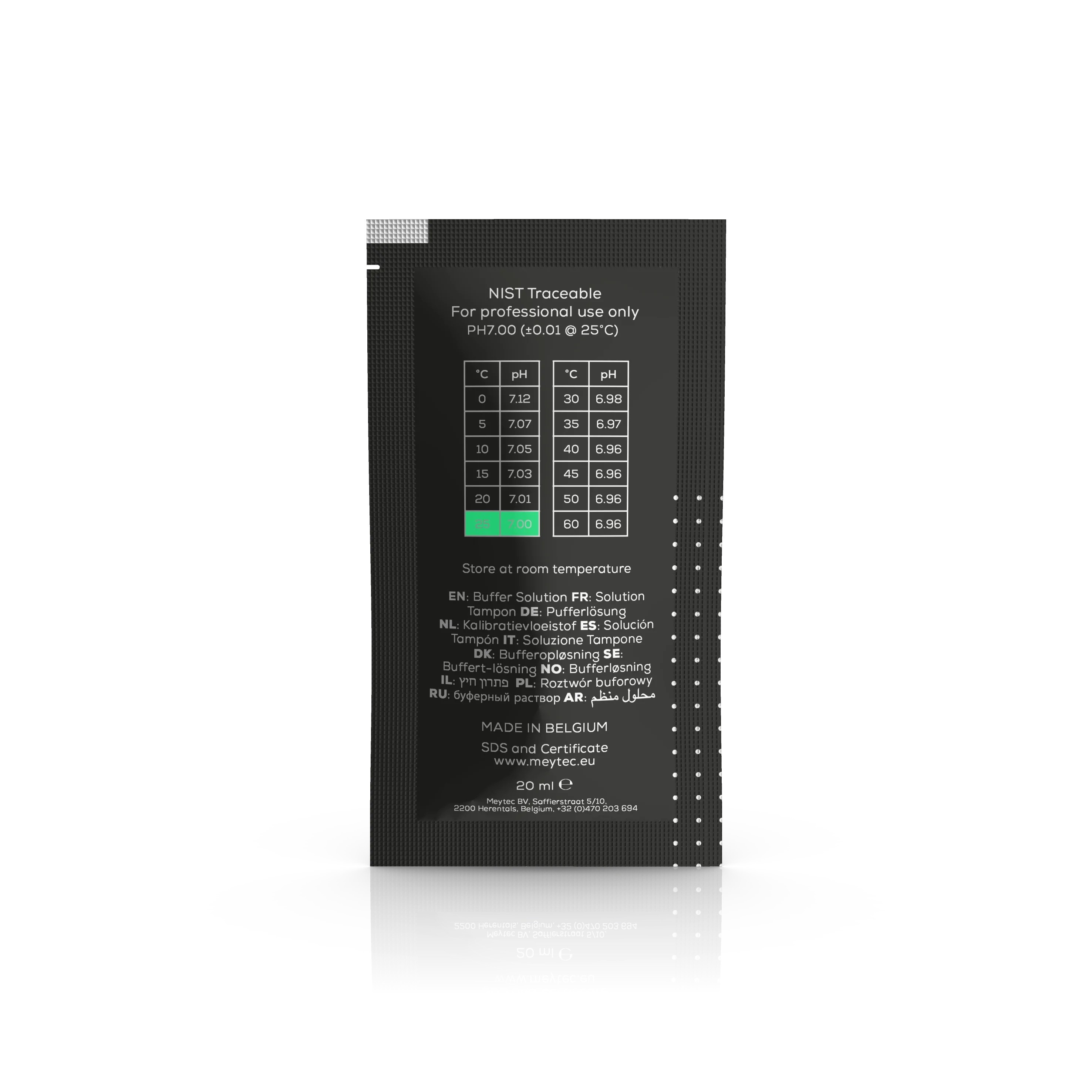 Sachet Solution tampon pH 7.00 - 20ml Solution de calibrage pH 7.00...